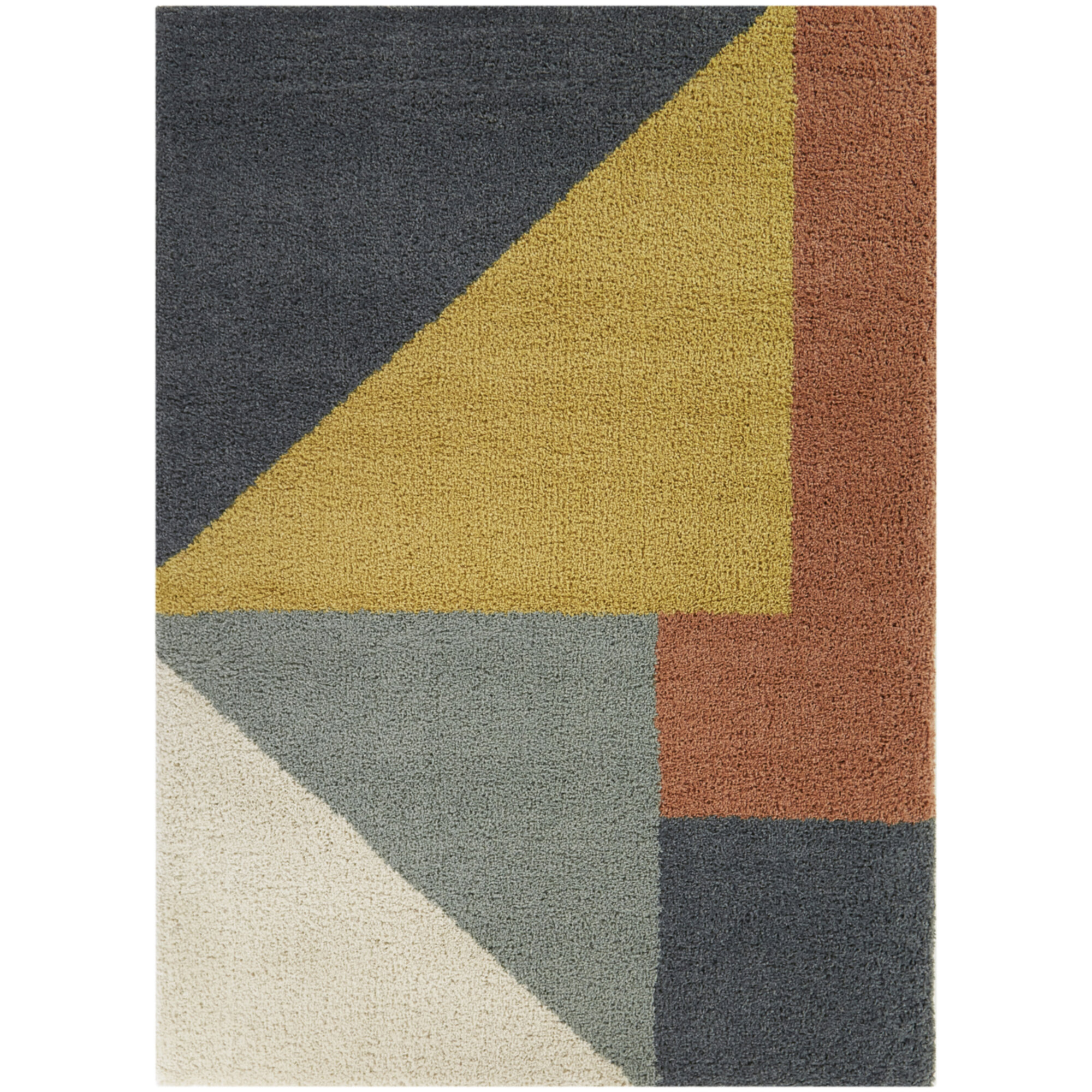 Wade Logan® Amancia Mustard Modern Geometric Shag Area Rug & Reviews ...