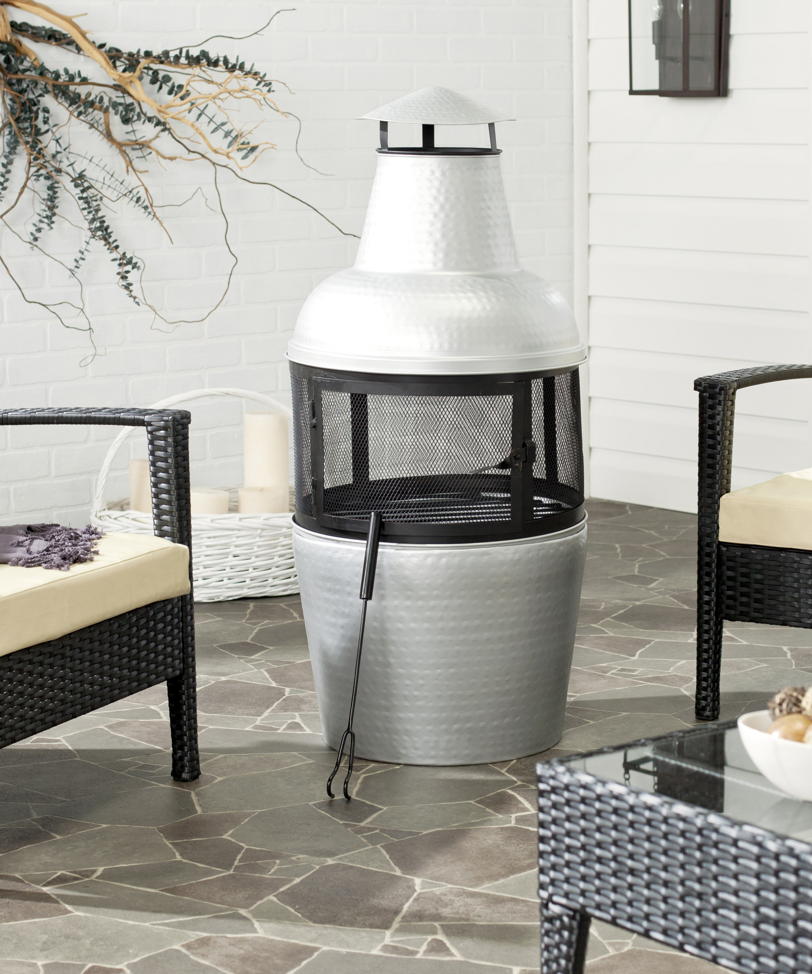 Ophelia & Co. Mischa 40'' H Iron Wood Burning Outdoor Chiminea ...