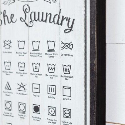 Mike & Melissa Framed Laundry Symbols Guide Wood Wall Sign & Reviews ...