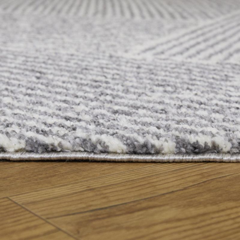 Hashtag Home Kibler Machine Woven / Power Loomed Performance Grey Rug ...