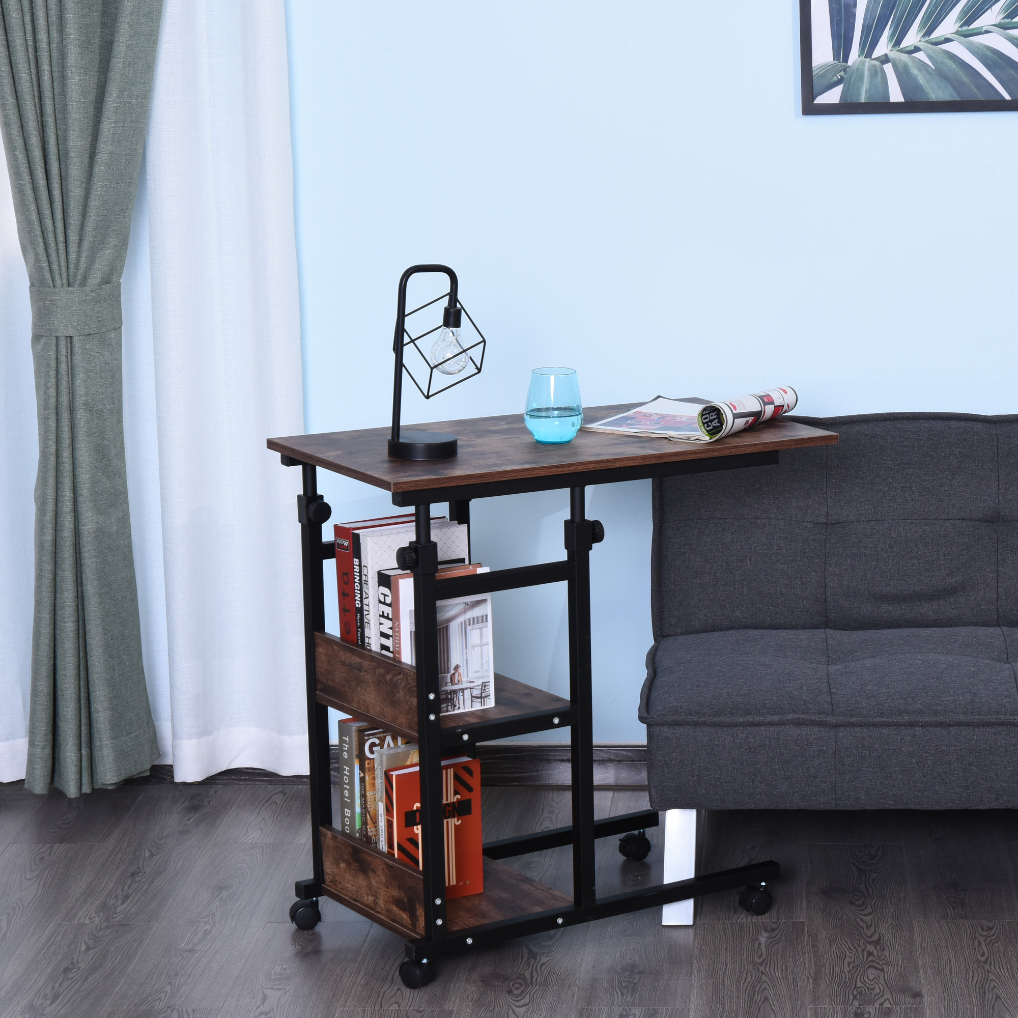 17 Stories Graig 33.5'' Tall Wheel End Table & Reviews | Wayfair