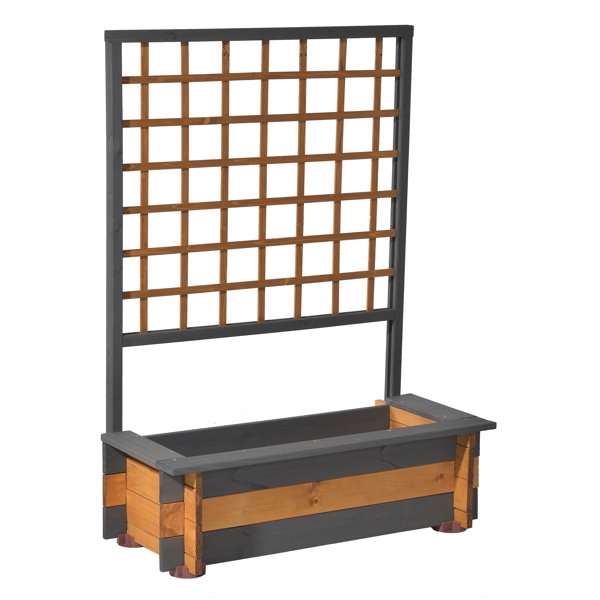 Gaspo Stabler Solid Wood Planter Box With Trellis | Wayfair.co.uk