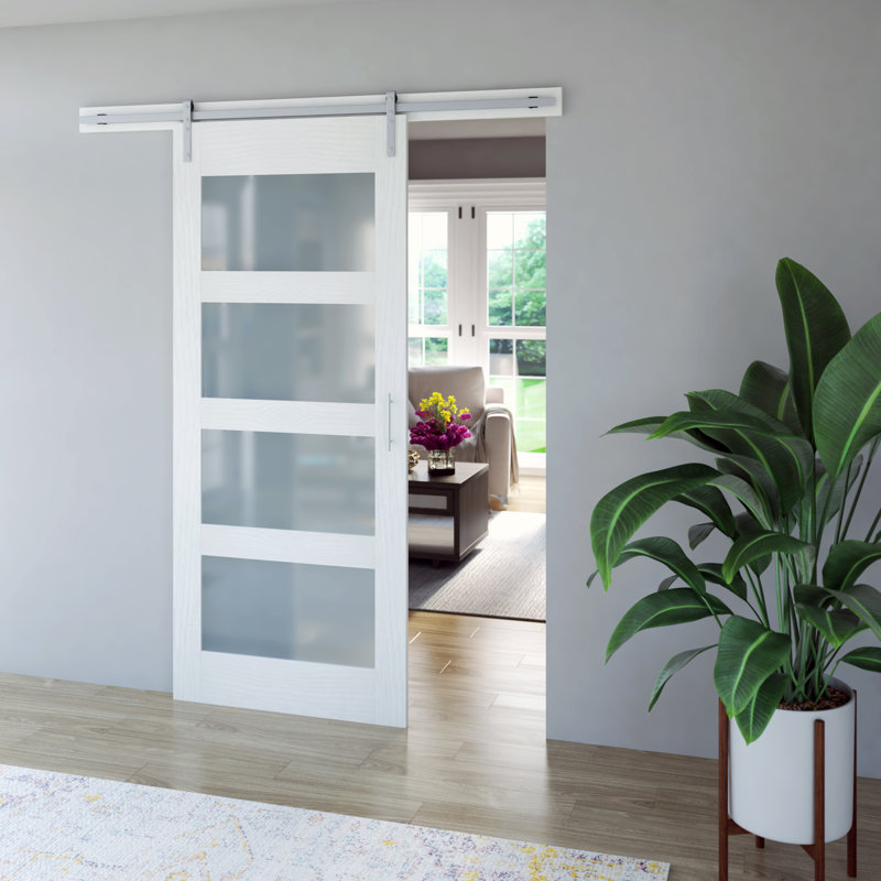Gracie Oaks Abhishekh Barn Door with Installation Hardware Kit ...
