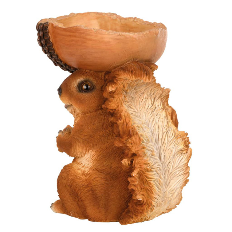 Union Rustic Esschert Design Feeding Bowl Acorn with Squirrel 18.5 x 10 ...