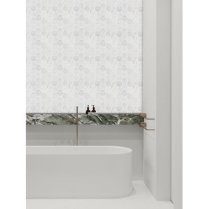 Simple Tile Thala 3" x 3'' Marble Honeycomb Mosaic Wall & Floor Tile ...
