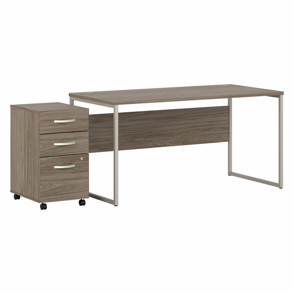 Bush Business Furniture Hybrid Desk and 3 Drawer Mobile Pedestal | Wayfair