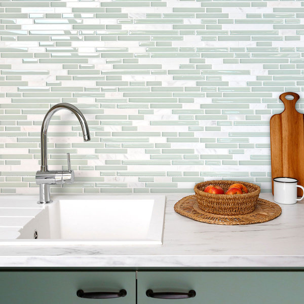 Mosaic Kitchen Linear Wall Tile | Wayfair