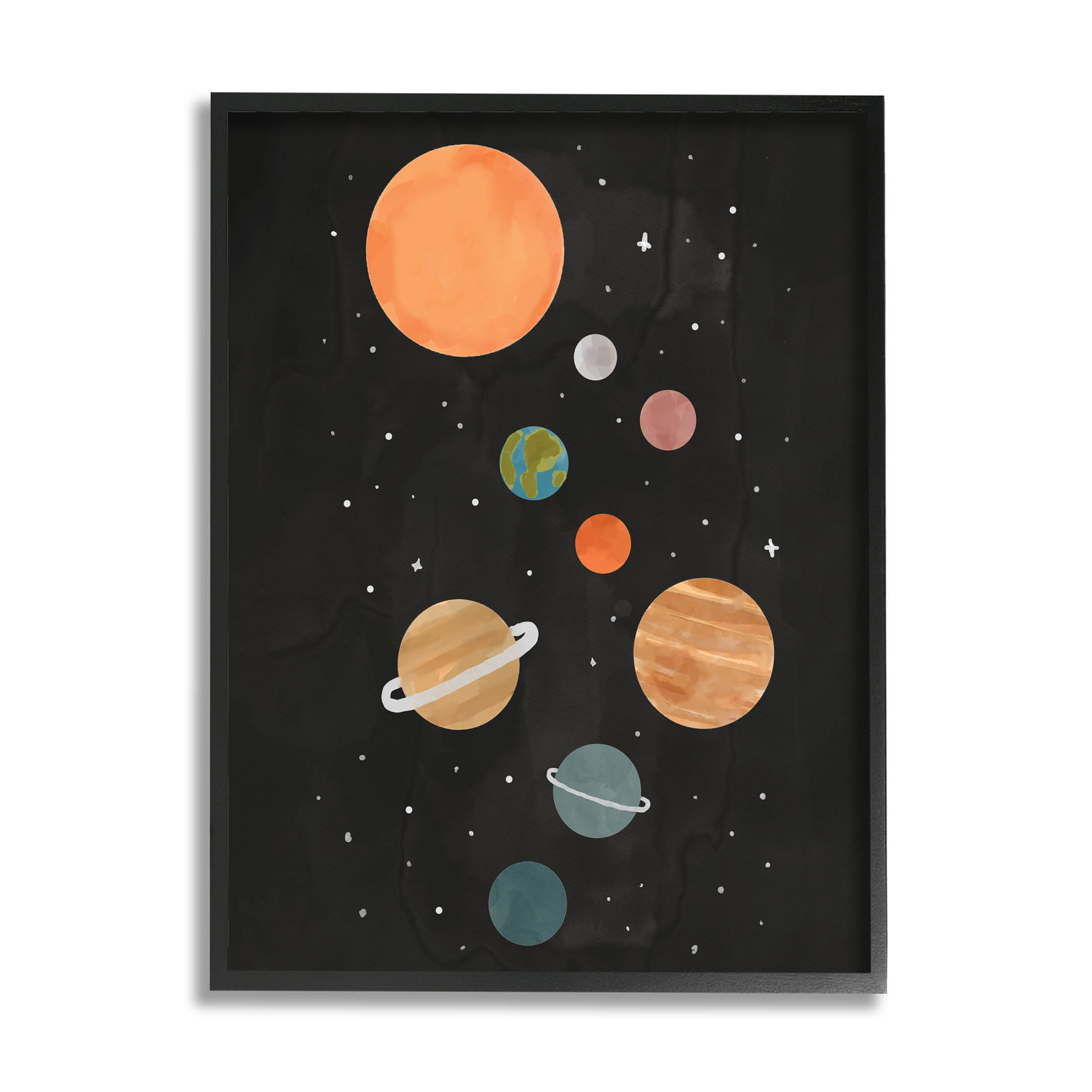 Stupell Industries Solar System Planets Sky by - Floater Frame Graphic ...