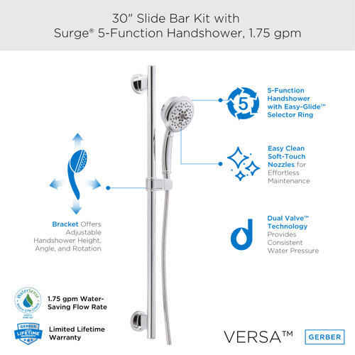 Gerber Versa Pressure Balance Complete Shower System | Wayfair
