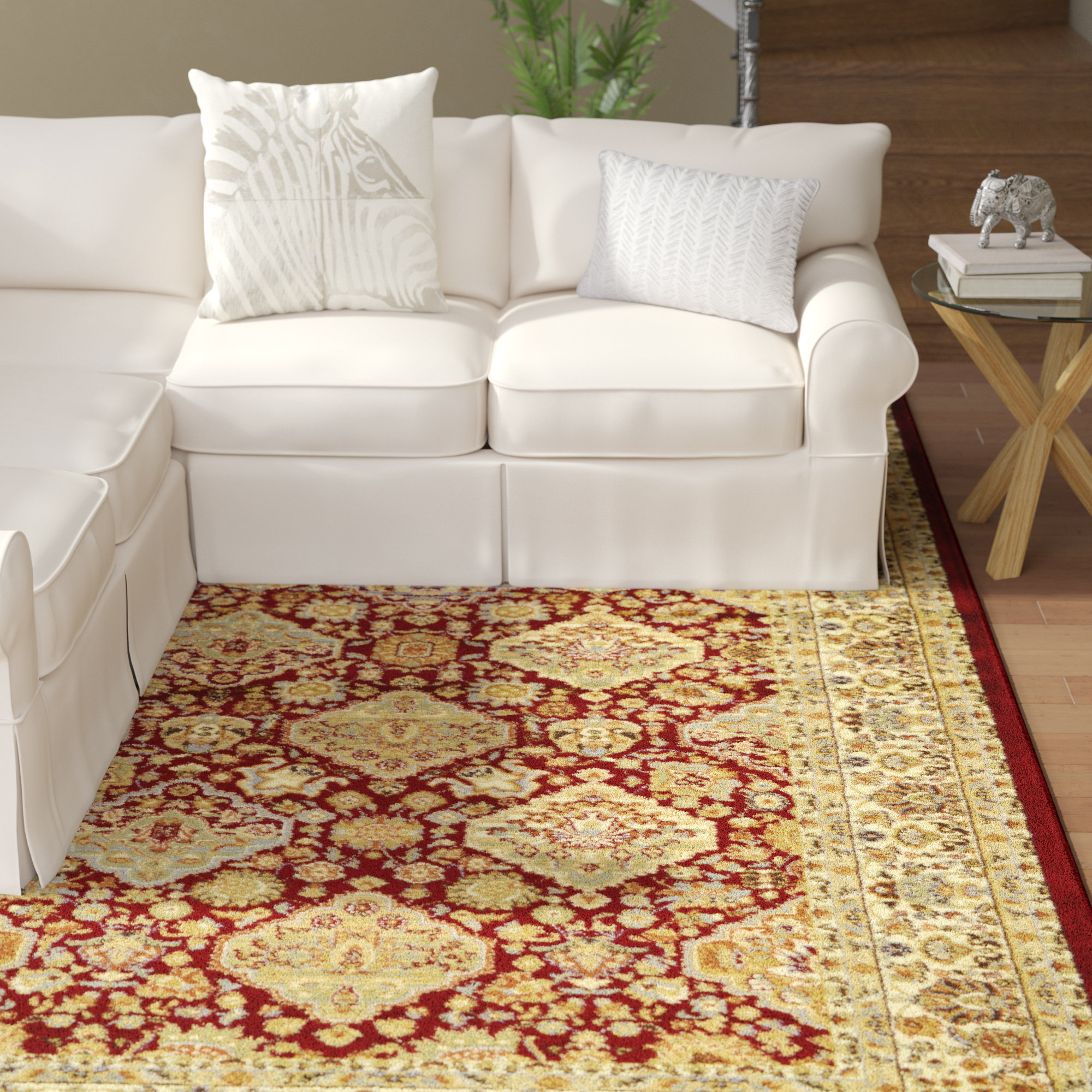 Astoria Grand Schmitt Oriental Red Area Rug & Reviews | Wayfair