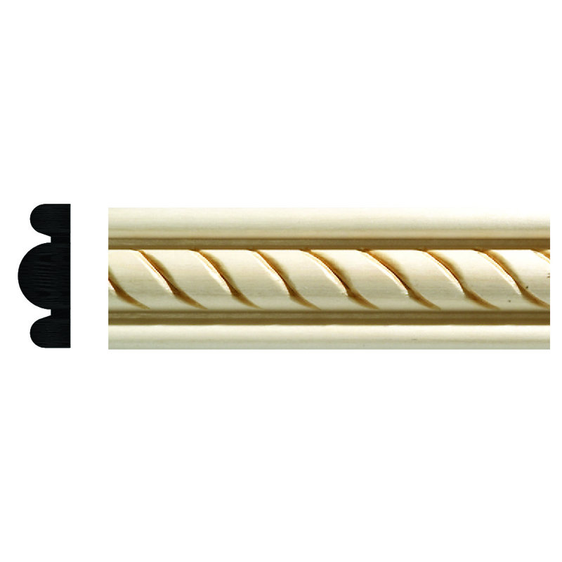 Ornamental Mouldings Hardwood Embossed Rope Trim Moulding 1.38" H x 96 ...
