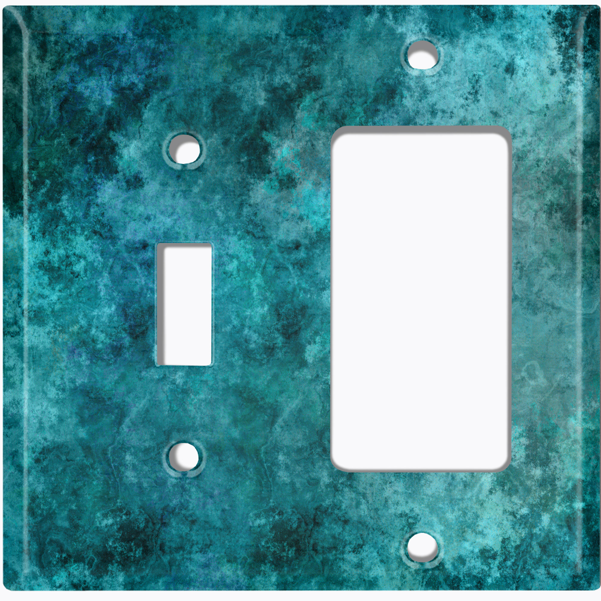 WorldAcc Metal Patina 7 Print 2-Gang Toggle Light Switch Combination ...