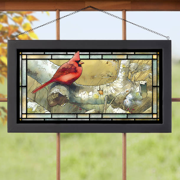 Canora Grey Cardinal on Fallen Birch Window Panel & Reviews | Wayfair