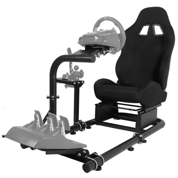 Anman Racing Simulator Wheel Stand with Seat fit Logitech Thrustmaster ...