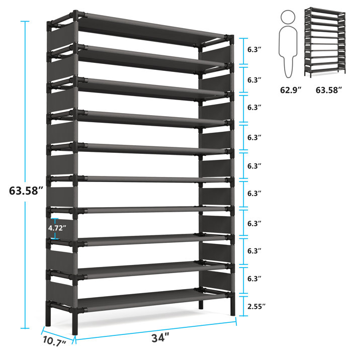 Rebrilliant 50 Pair 10 Tier Shoe Rack & Reviews | Wayfair