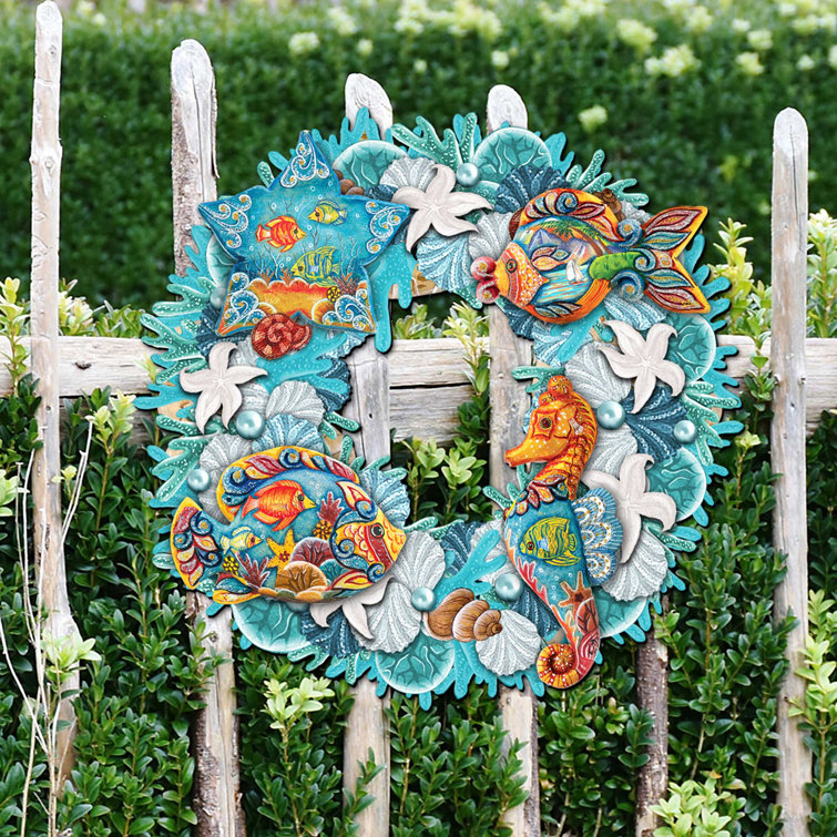 Rosecliff Heights Coastal Sea Creatures Wreath Wall Decor | Wayfair