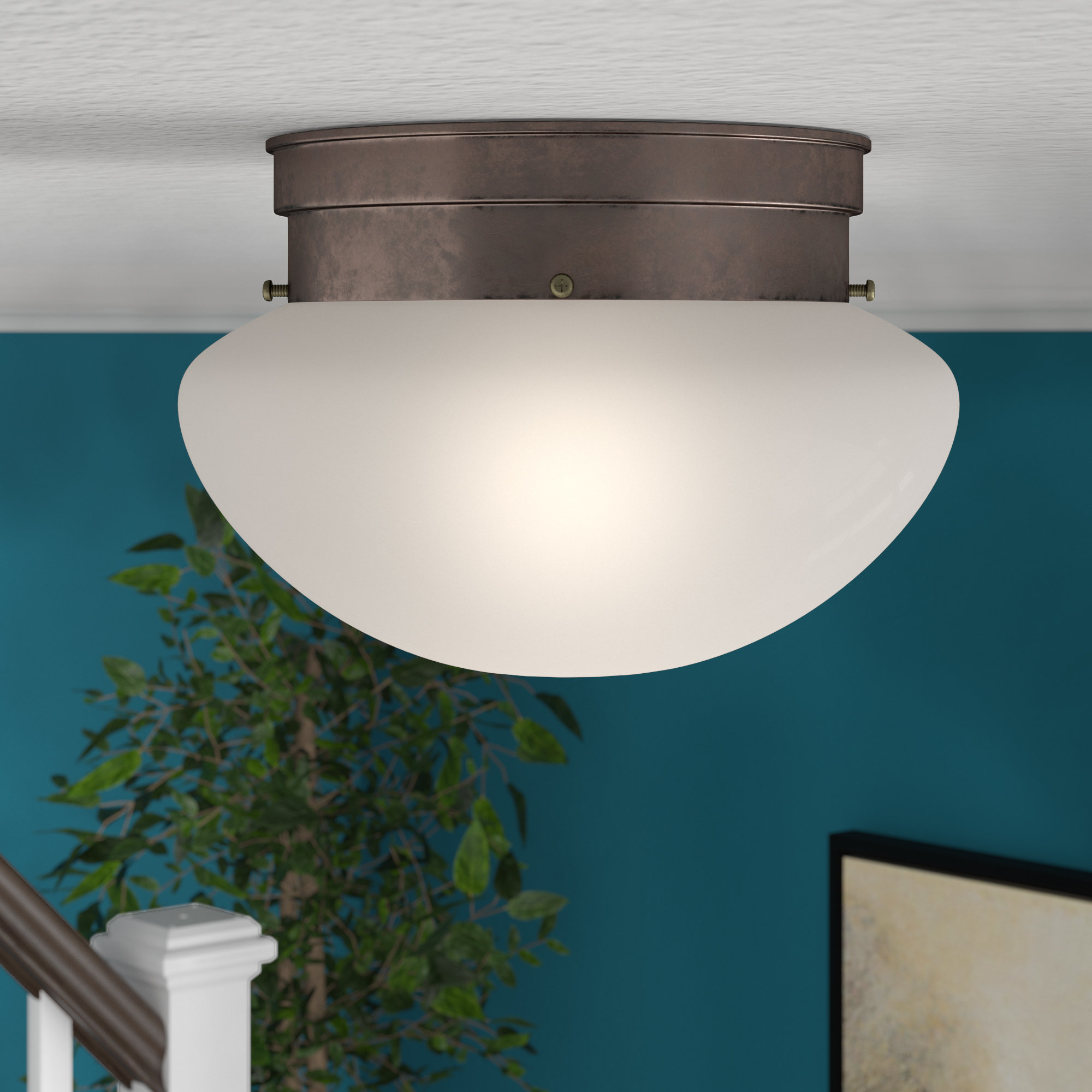 Winston Porter Janice 1 - Bulb Outdoor Flush Mount & Reviews | Wayfair