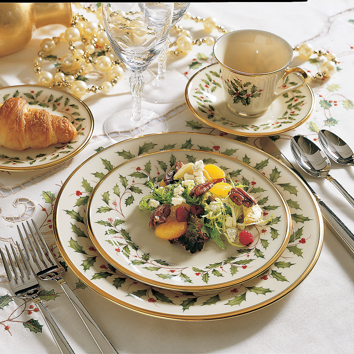 Lenox Holiday Porcelain China Dinnerware - Set of 5 & Reviews | Wayfair