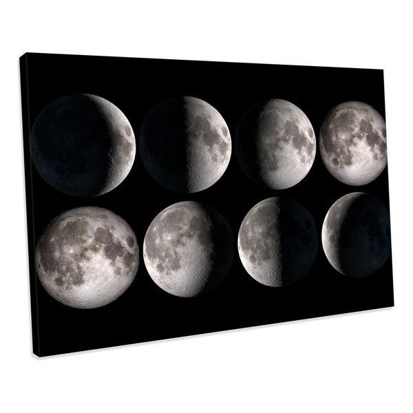 Sugar And Ink Moon Phases Collage Nasa Space - Wrapped Canvas ...