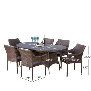Bayou Breeze Holbrook Oval 6 - Person Outdoor Dining Set & Reviews ...