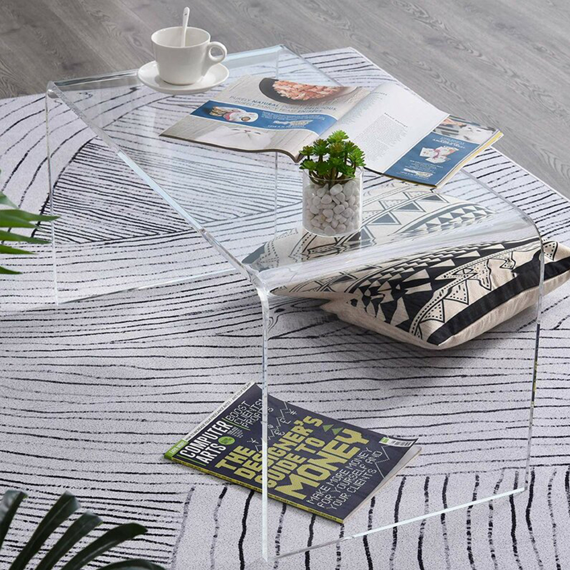 Metro Lane Clear Acrylic Coffee Table | Wayfair.co.uk