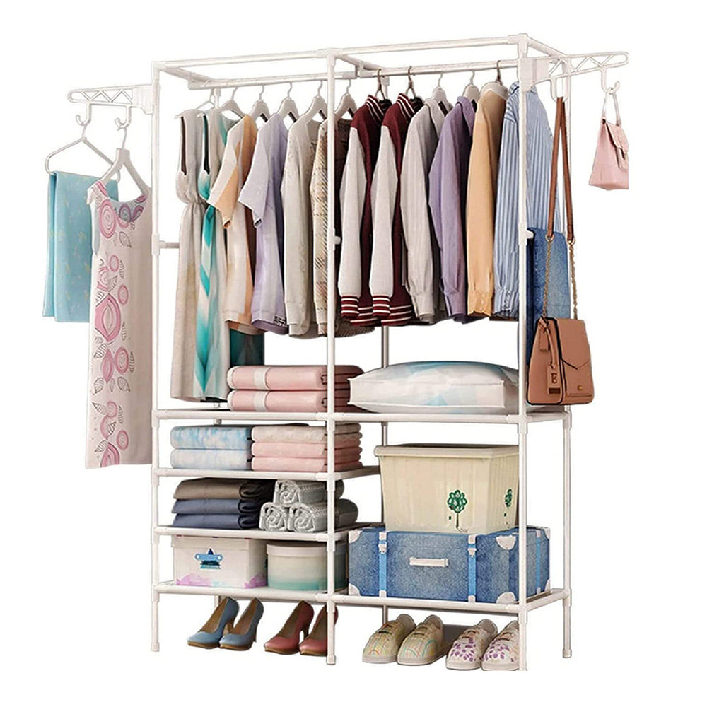 Rebrilliant Heavy Duty Clothes Rail Hanging Rack Garment Display Stand ...