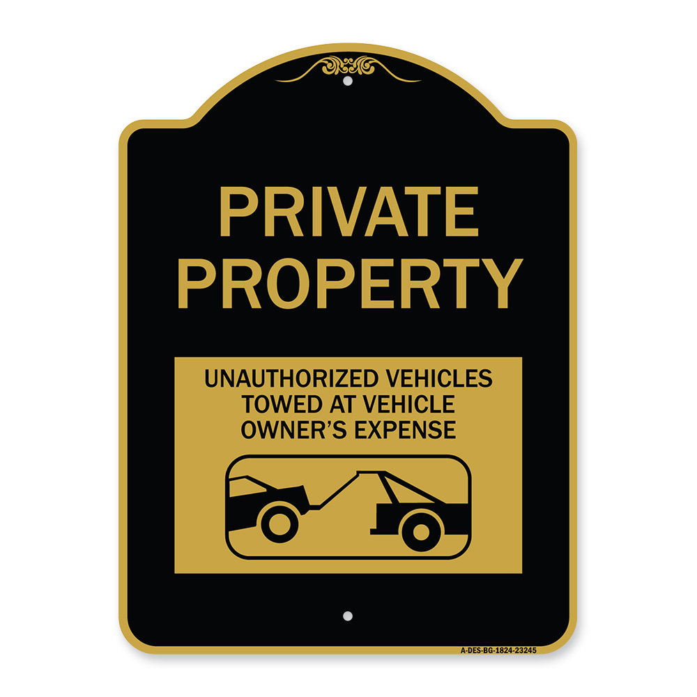 Signmission Designer Series Sign - Private Property, Unauthorized ...