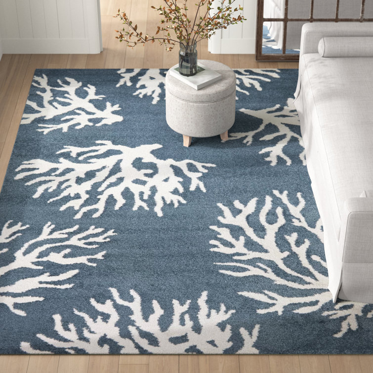 Sand & Stable Boca White/Blue Area Rug & Reviews | Wayfair