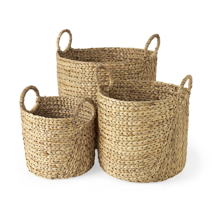 Bayou Breeze 3 Piece Wicker Basket Set | Wayfair