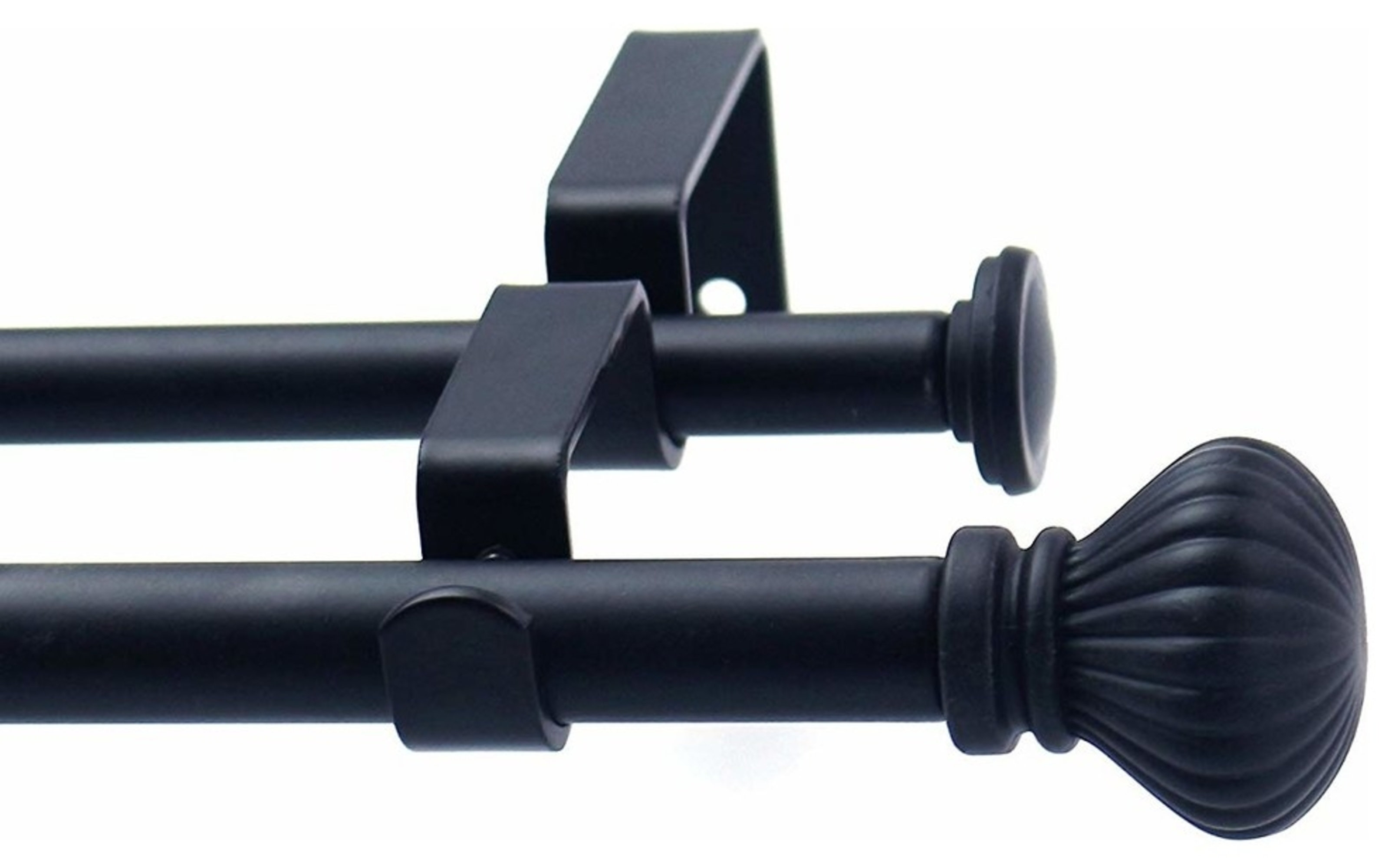 Canora Grey Sigmund Fluted Adjustable Double Curtain Rod & Reviews ...