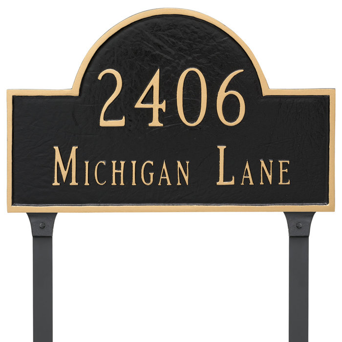 Montague Metal Products Classic 2-Line Lawn Address Sign & Reviews ...