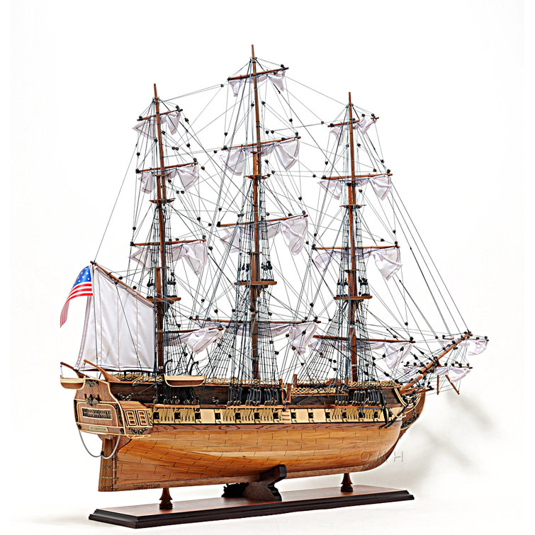 Old Modern Handicrafts USS Constitution with Display Case - Wayfair Canada