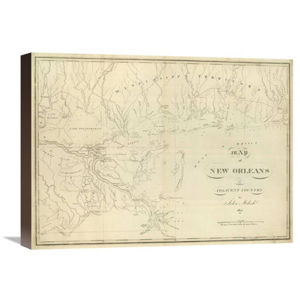 Global Gallery Map Of New Orleans And Adjacent Country, 1824 On Canvas ...