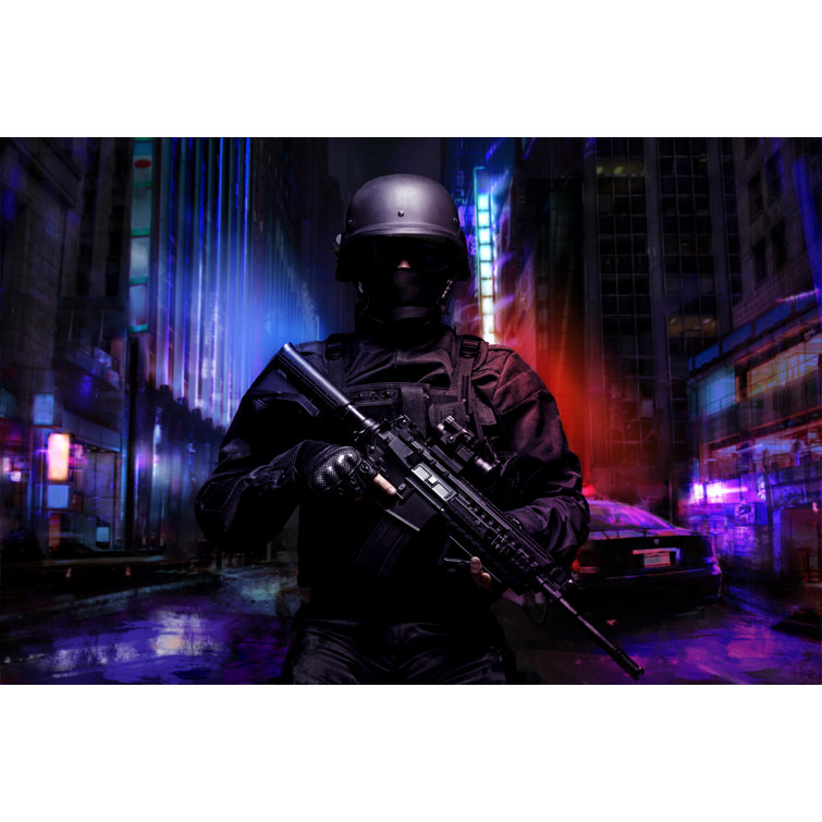 17 Stories Spec Ops Police Officer by - Wrapped Canvas Photograph ...