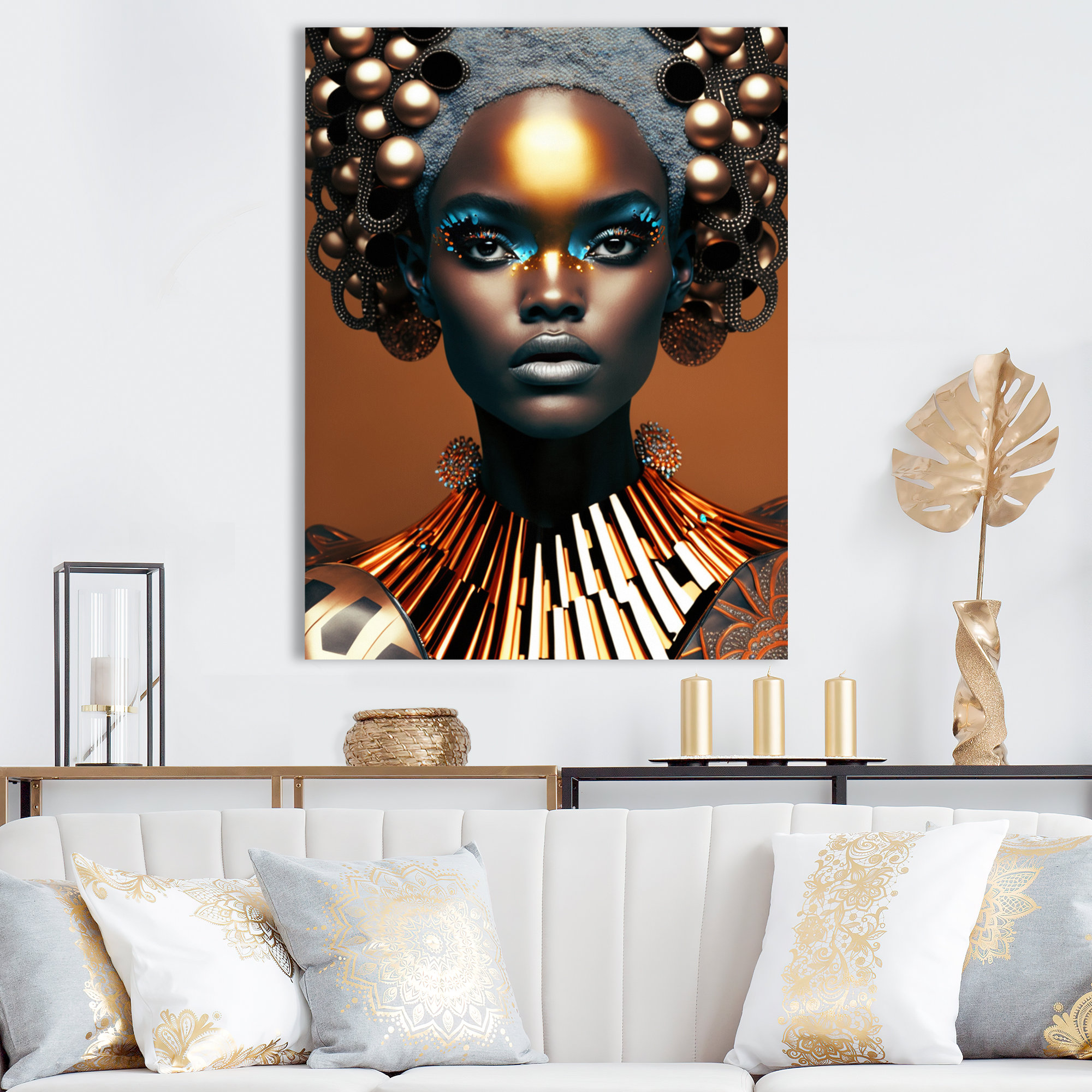 Dakota Fields Hanadee Beautiful Contemporary African Retro Woman Wall ...