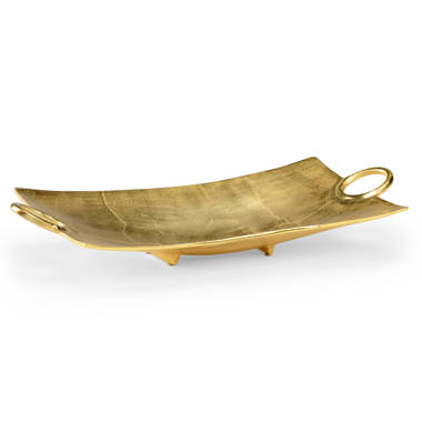 Wildwood Gold Cast Aluminum Rectangle Serving Decorative Tray | Perigold