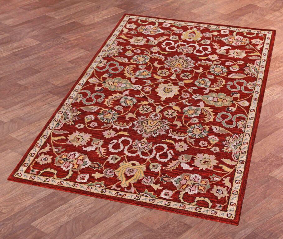 Alcott Hill® Ashdown Handmade Tufted Deep Red Rug & Reviews | Wayfair