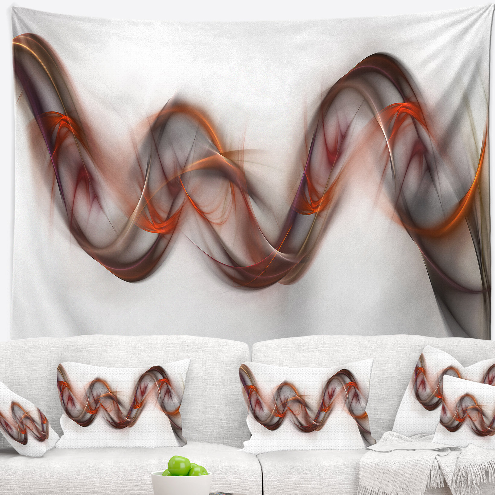 The Twillery Co.® Corwin Abstract Tangled Waves Tapestry | Wayfair