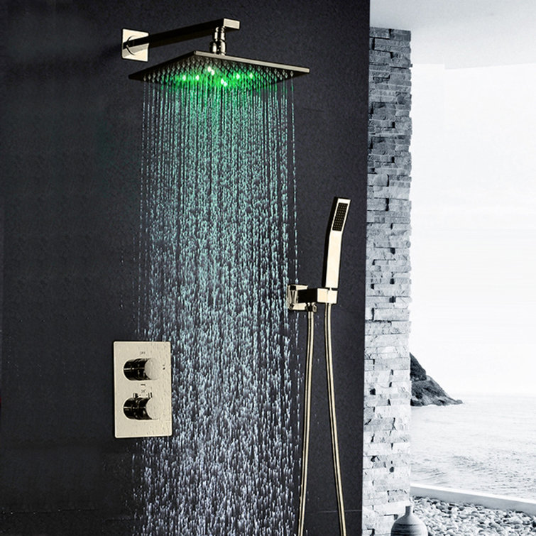 FontanaShowers Sagua Wall Mount LED Volume Control Complete Shower ...
