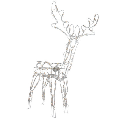 Northlight 48-Inch Lighted White Standing Reindeer Animated Outdoor ...