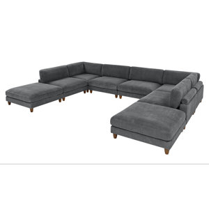 Wade Logan® 8 - Piece Upholstered Sectional & Reviews | Wayfair
