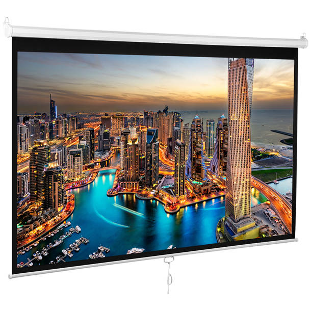 Ktaxon White 57.9'' x 77.6'' Manual Wall/Ceiling Mounted Projector ...