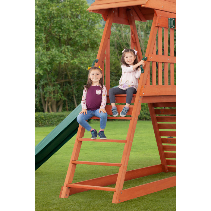 CreativeCedarDesigns Chalet Complete Wooden Swing Set & Reviews | Wayfair