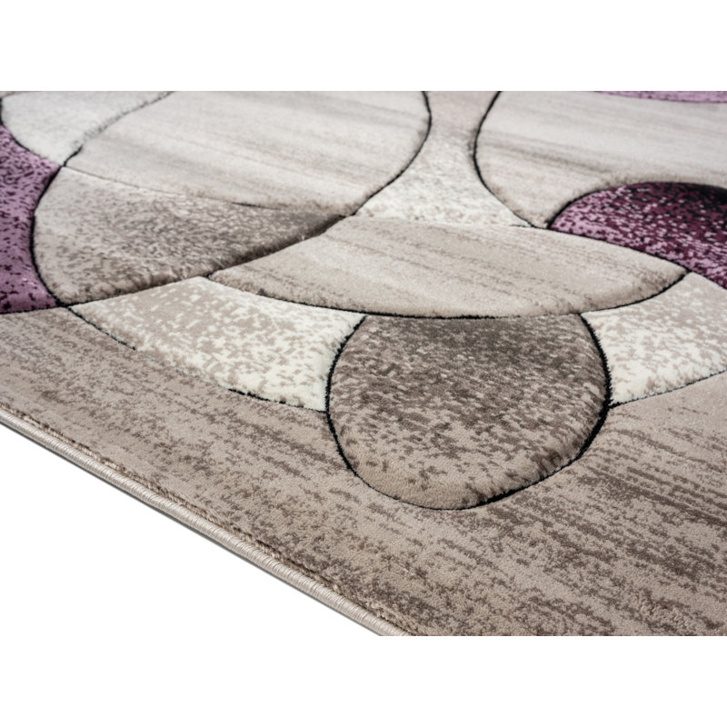 Wrought Studio Nekizia Performance Purple/Gray Rug & Reviews | Wayfair