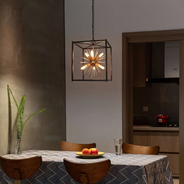 Everly Quinn Devrick Modern Farmhouse 6- Light Square/Rectangle Hanging ...