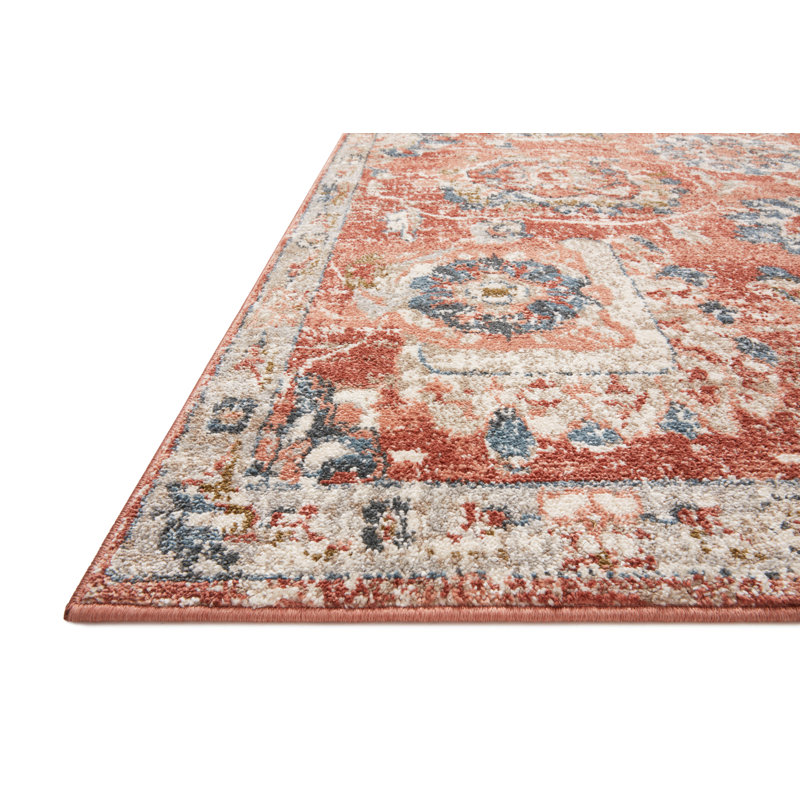 Bungalow Rose Limaville Performance Rust/Beige Rug & Reviews | Wayfair