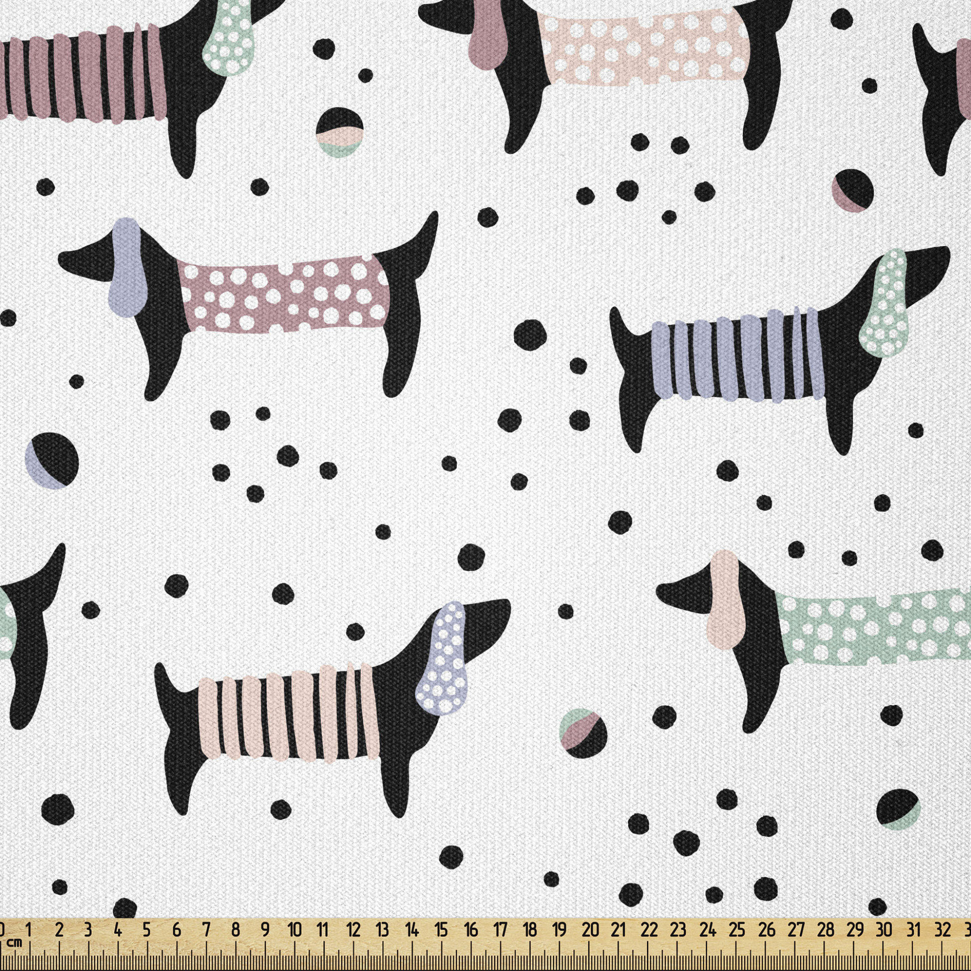 East Urban Home Dog Fabric By The Yard, Hand Drawn Dachshund ...