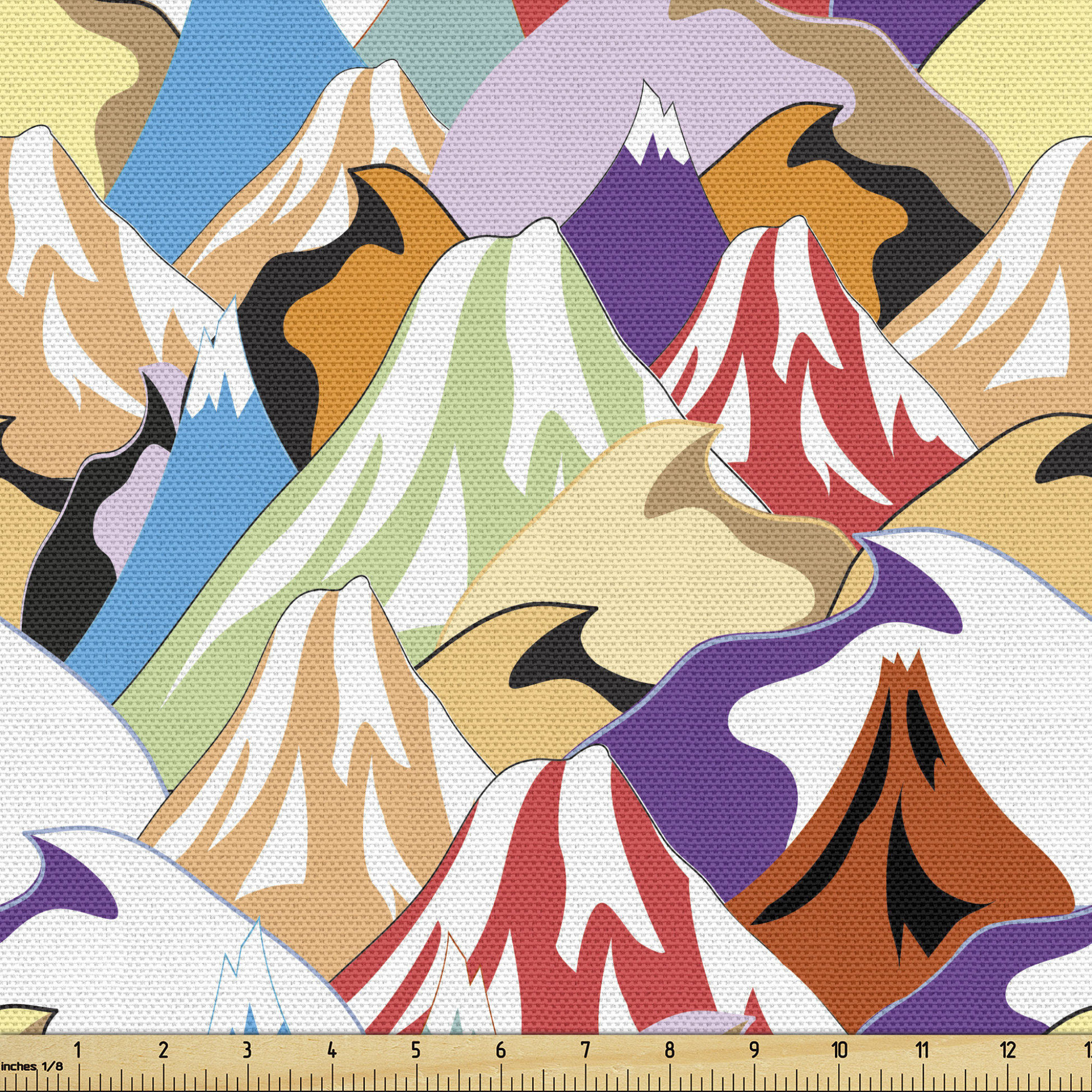East Urban Home Mountain Fabric By The Yard, Cartoonish Style Adventure ...