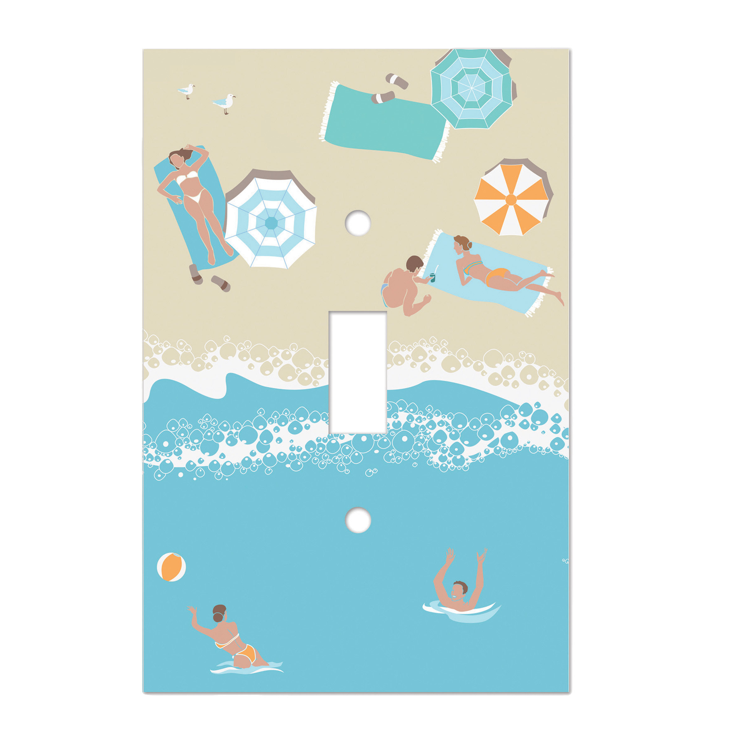 Rightside Design Birds Eye Beach View 1-Gang Toggle Light Switch Wall ...
