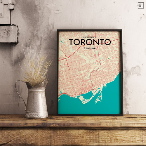 OurPoster.com Toronto City Map - Panoramic Graphic Art - Wayfair Canada